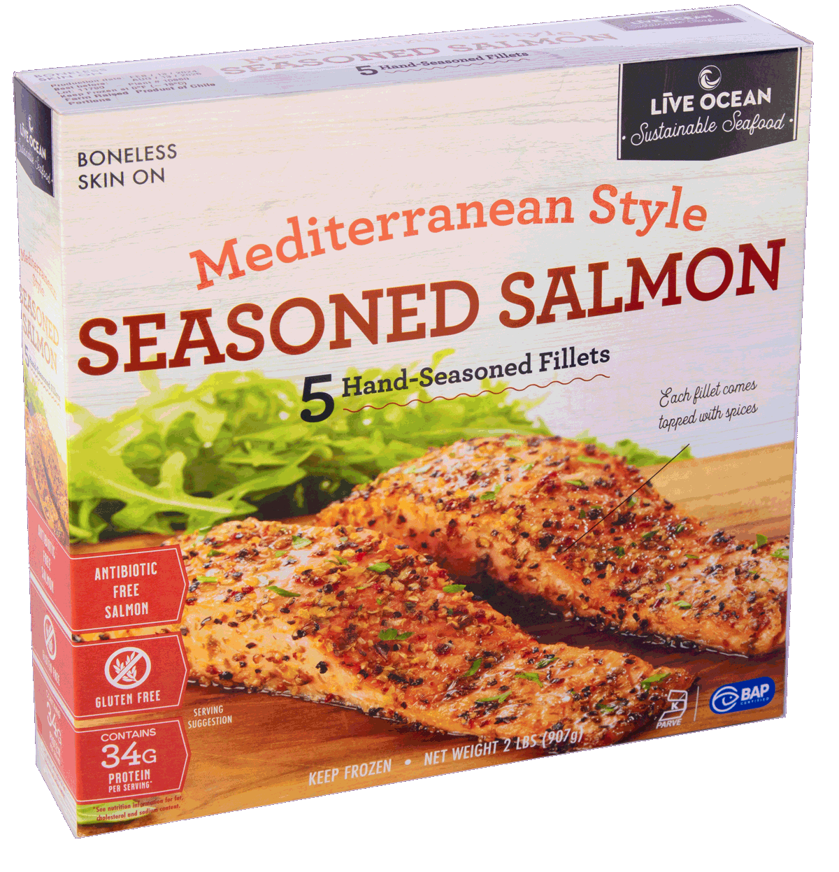 Mediterranean Style Seasoned Salmon Fillets - LiveOcean Seafoods